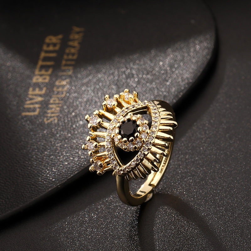 poptopping fashion colorful oil drip zirconia ring personalized simple ...