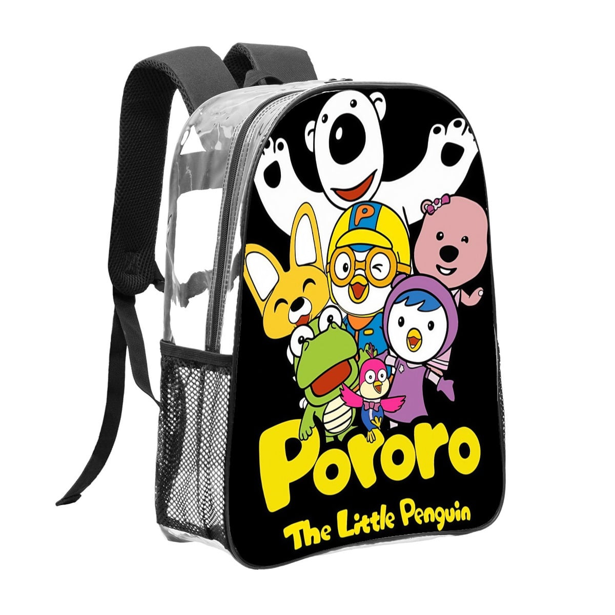 pororo the little penguin Pattern Transparent Backpack Lightweight And ...