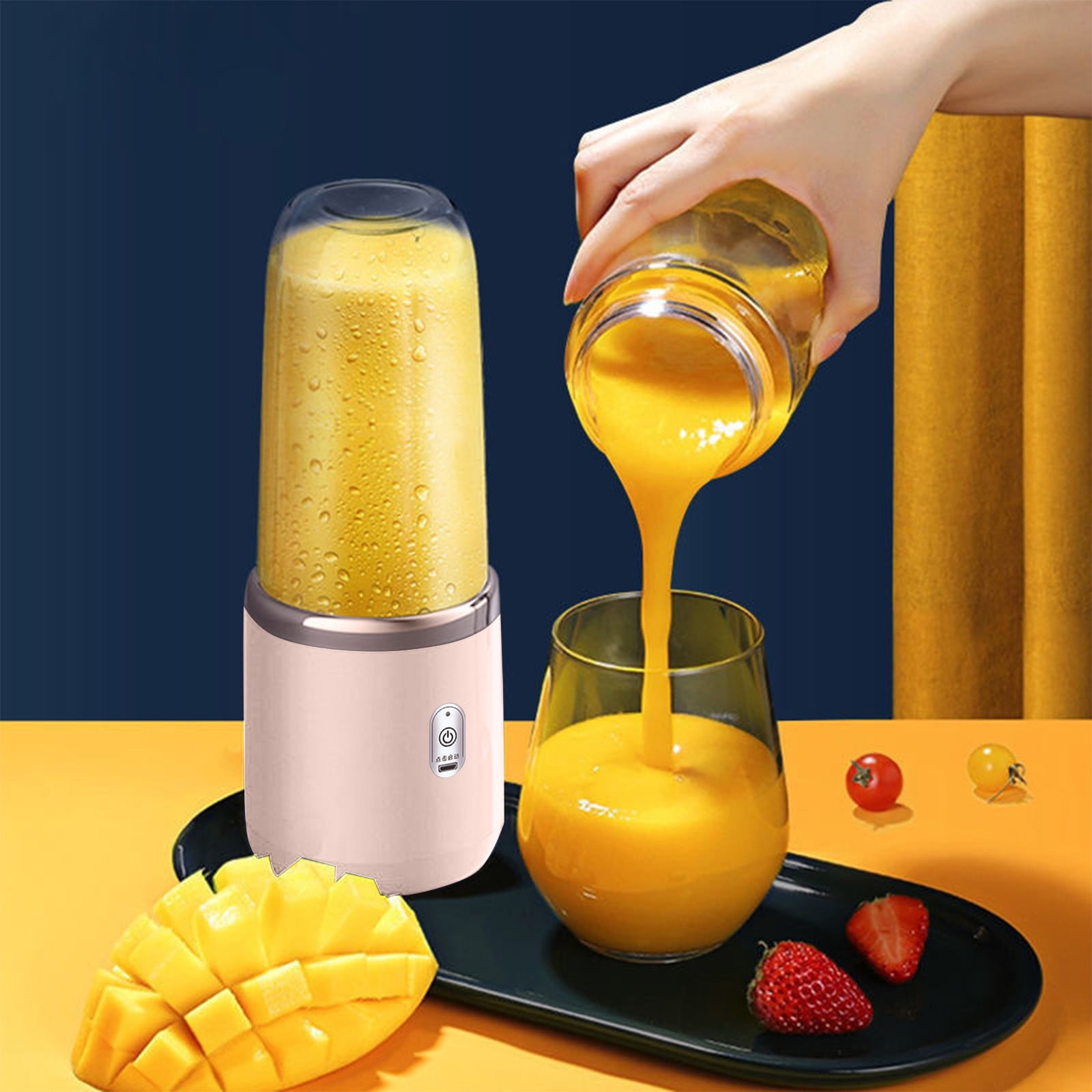 Portable Blender | USB Rechargeable Juicer with 6 Stainless Steel ...