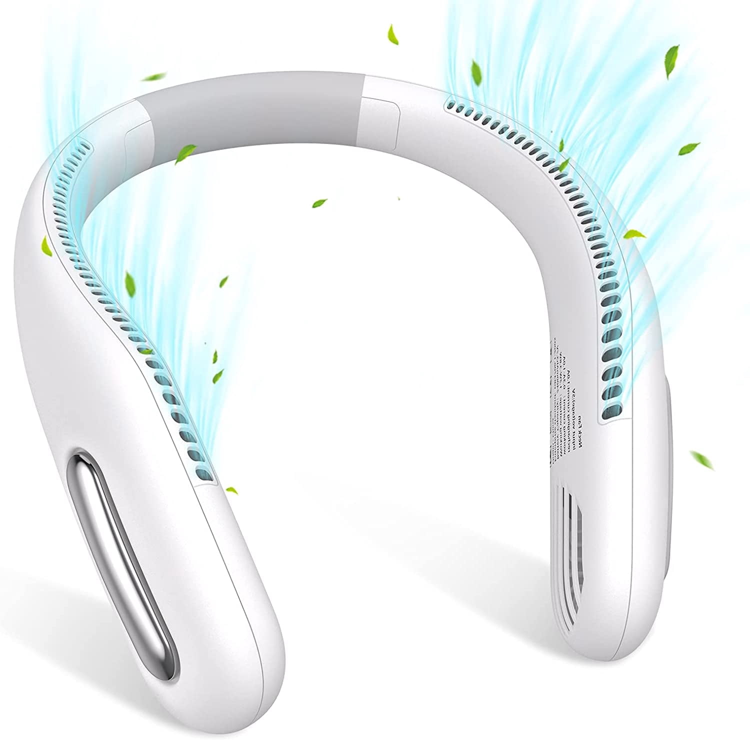 portable neck fan, 4000 mah rechargeable hand free bladeless cooler ...