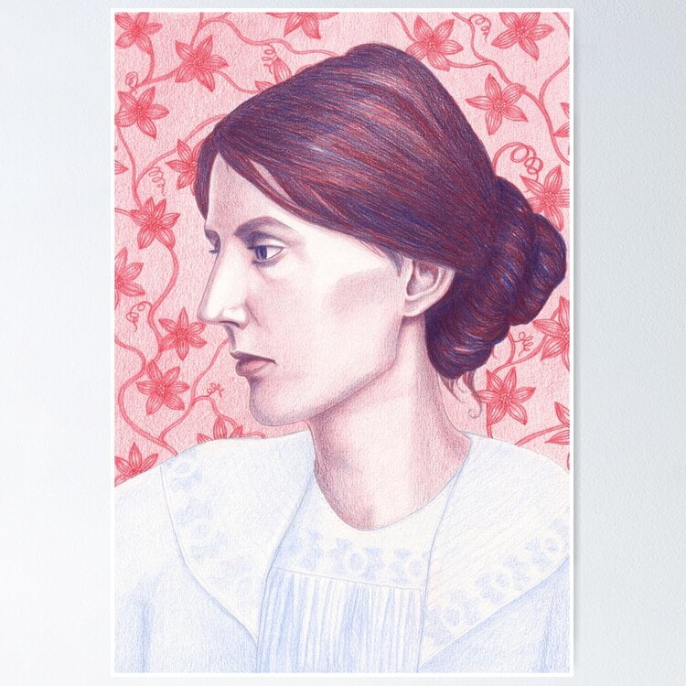 portrait of writer Virginia Woolf Poster - 1127 - Walmart.com