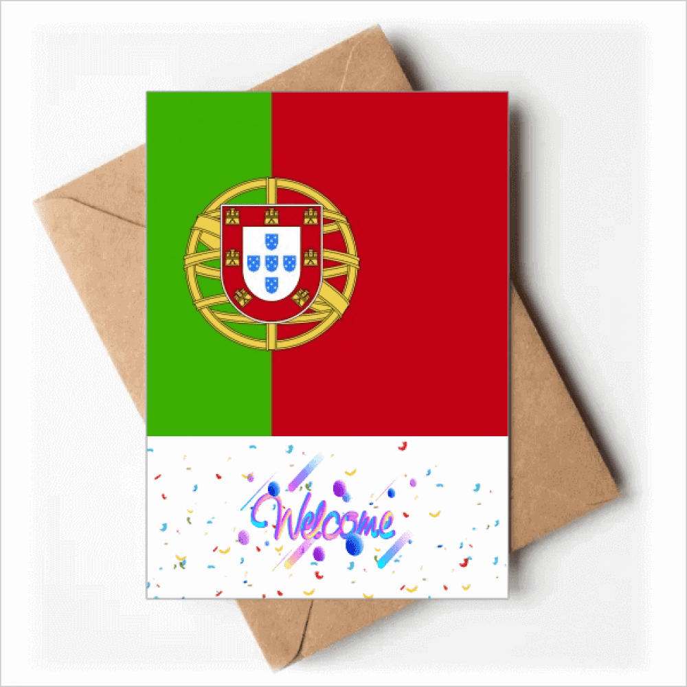 portugal national flag eu country Welcome Back Greeting Cards Envelopes ...