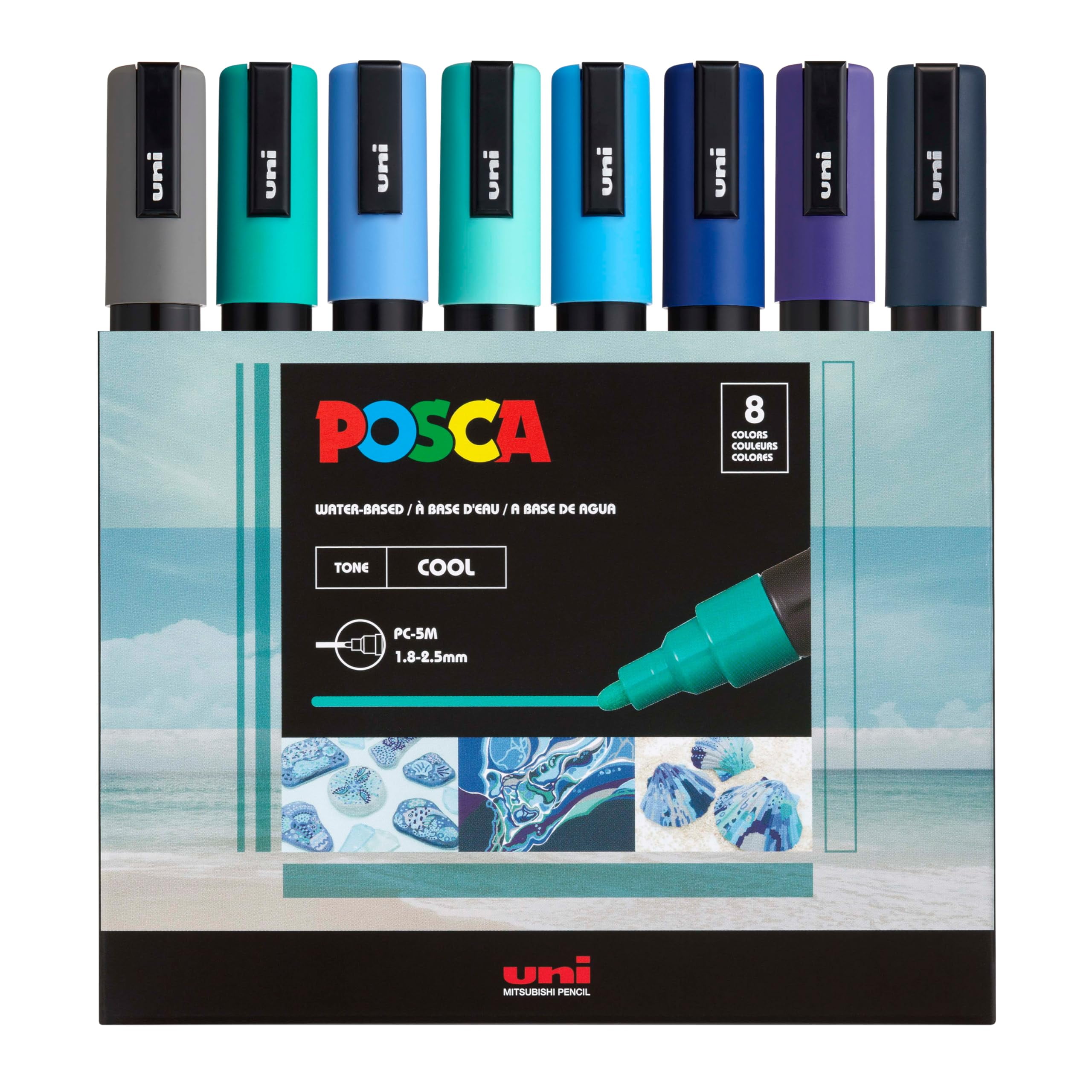 posca Markers Set,TRDN 8 Medium Paint Markers 5M - Cool Tone - Grey ...