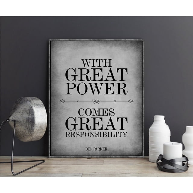 poster print With Great Power, Comes Great Responsibility movie wall ...