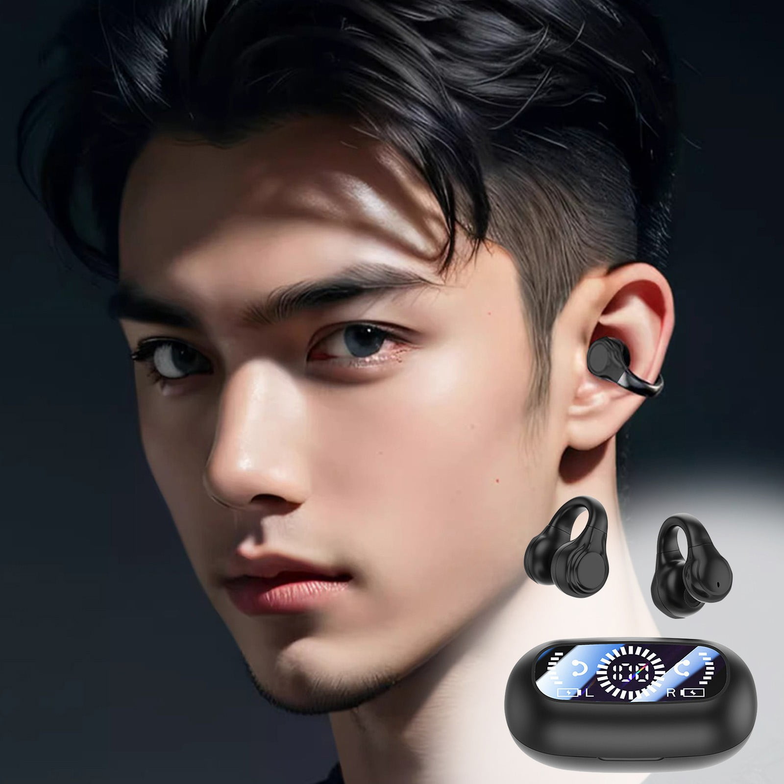 potrochi Clip on Earbuds Open Ear Wireless Bluetooth 5.3, Smart ...