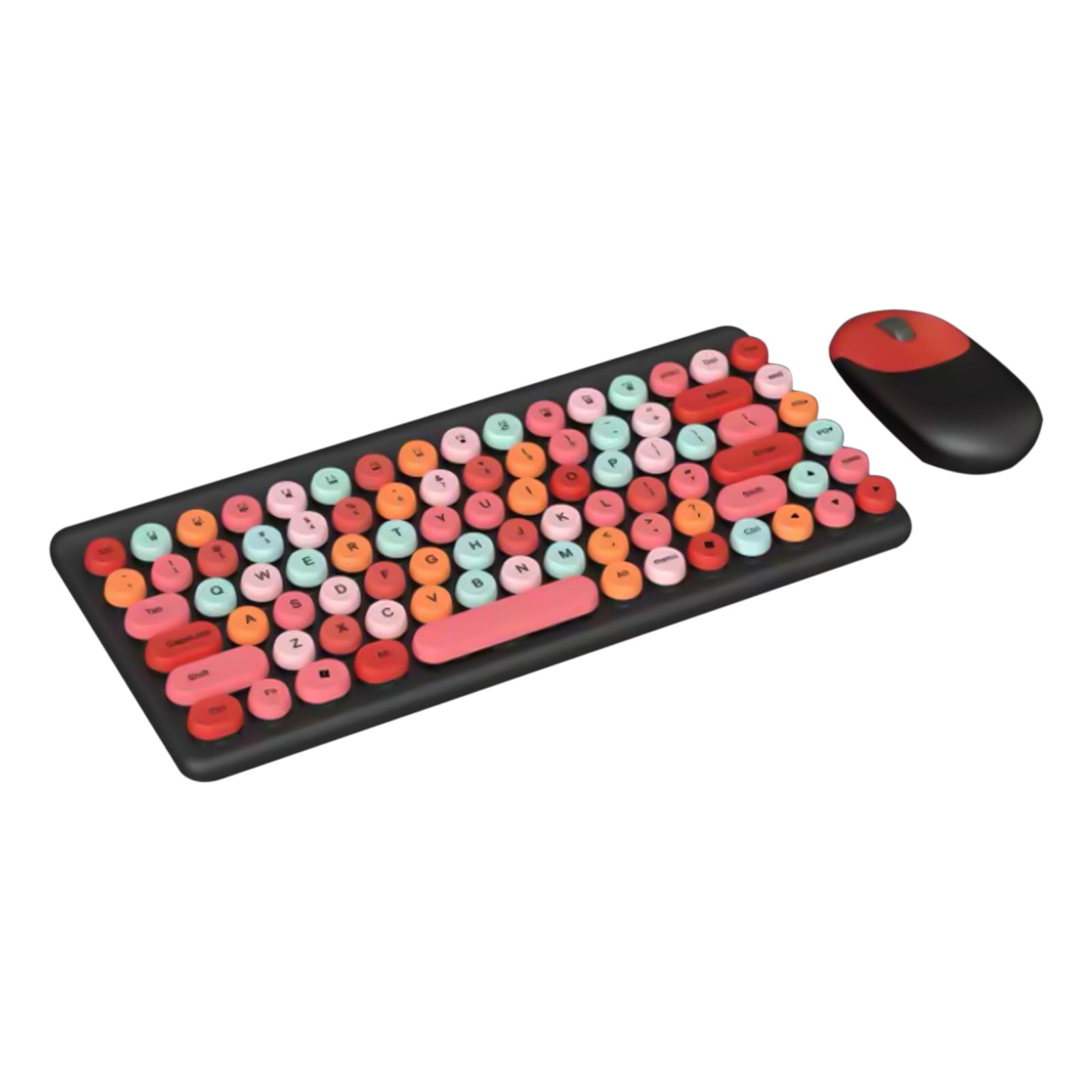 potrochi Computer Wireless Keyboard Mouse Combos, Typewriter Flexible Keys Office Full-Sized ...