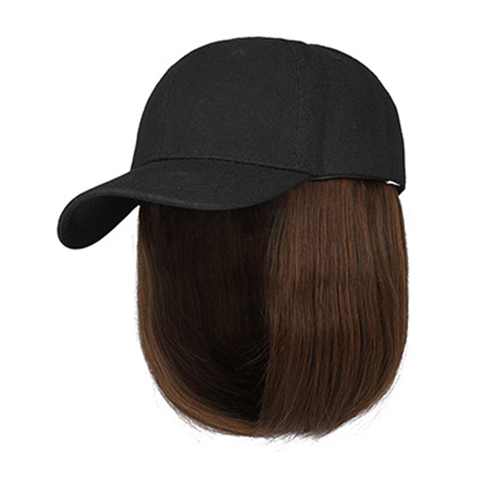 potrochi Deals Straight Short Bob Wig Baseball Wig Baseball Cap Hair ...