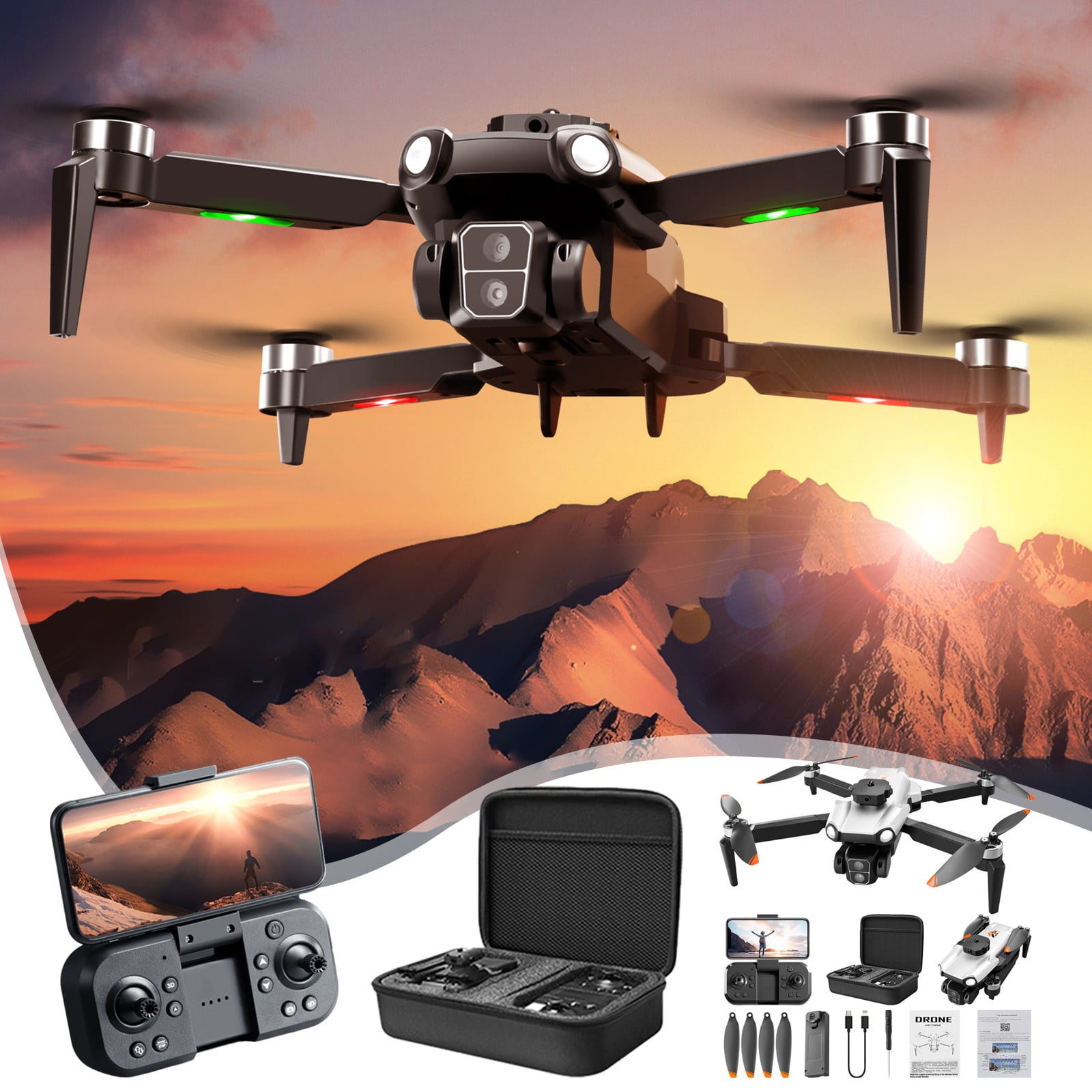 potrochi Drone with Camera for Adults Kids, Brushless Motor Drones With ...