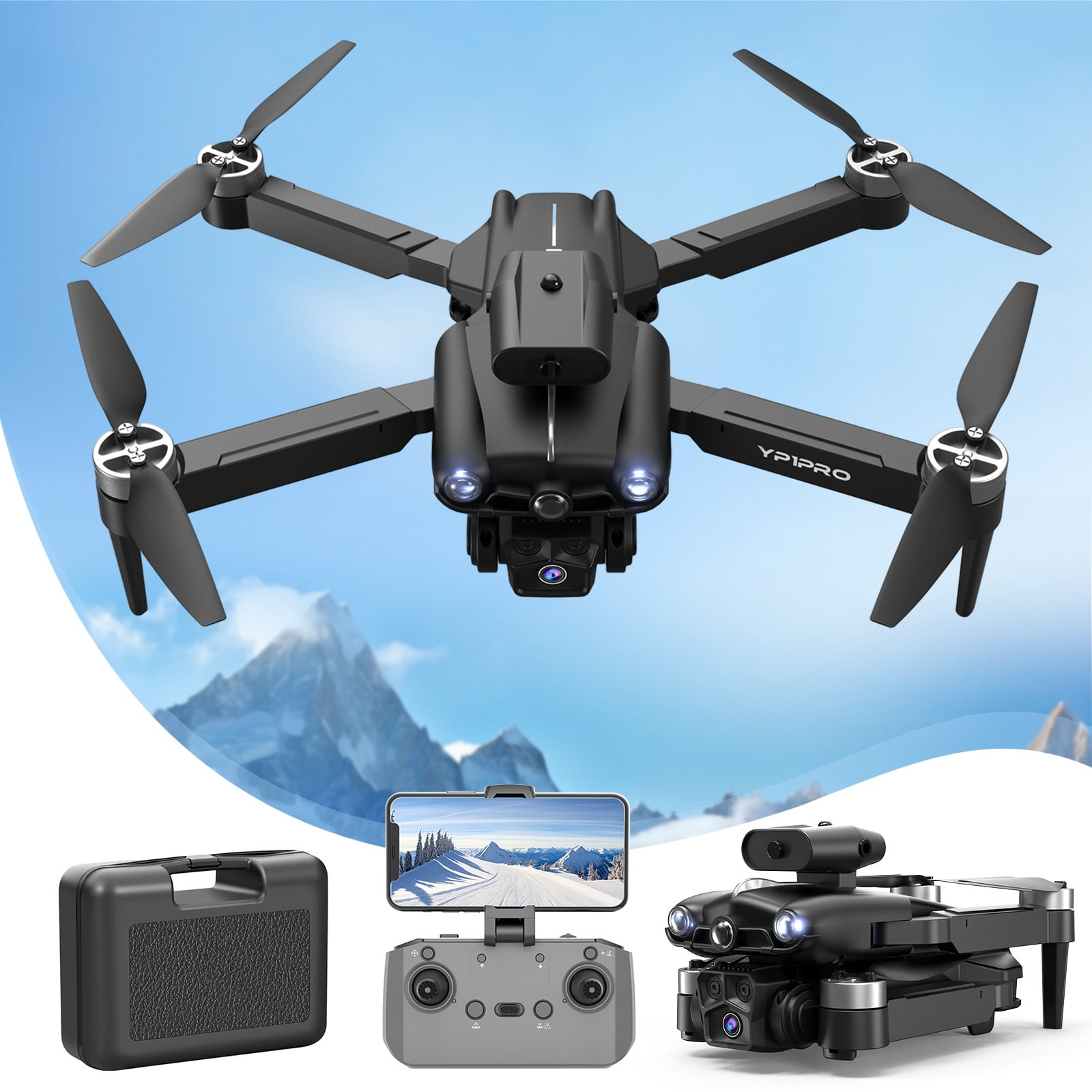 potrochi Drone with Camera for Adults Kids, Brushless Motor Drones With ...