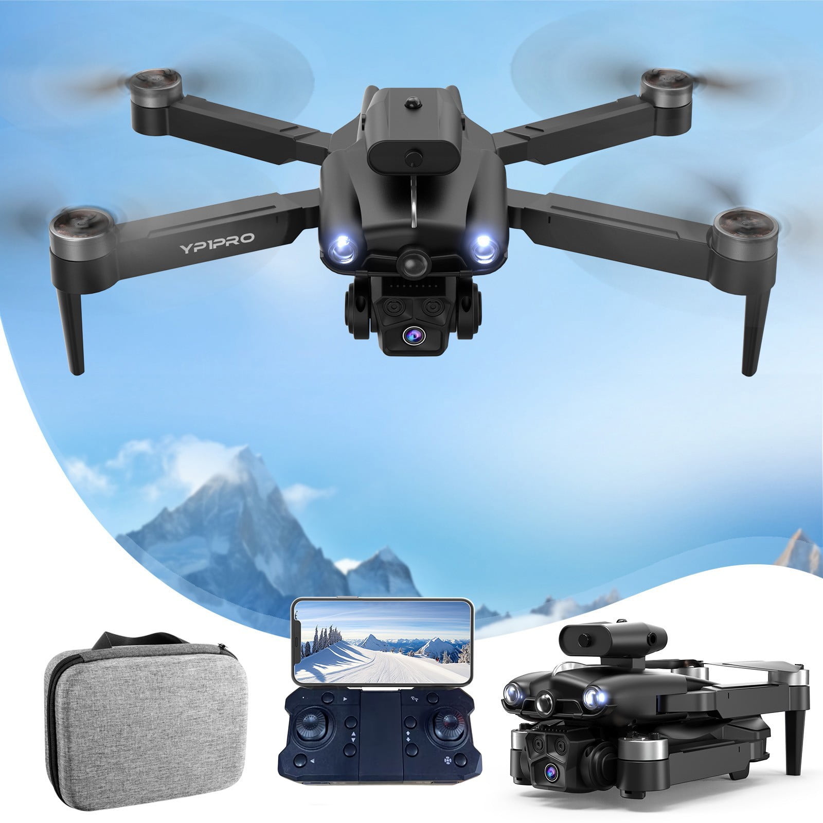 potrochi Drone with Camera for Adults Kids, Brushless Motor Drones With ...