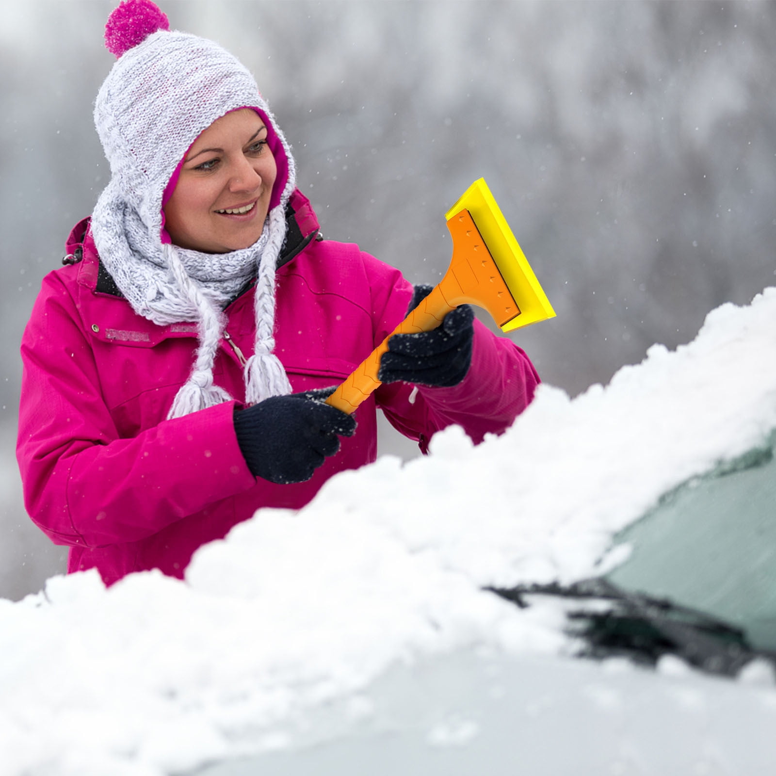 potrochi Ice Scraper for Cars and Small Trucks, Ice Scrapers for Car ...