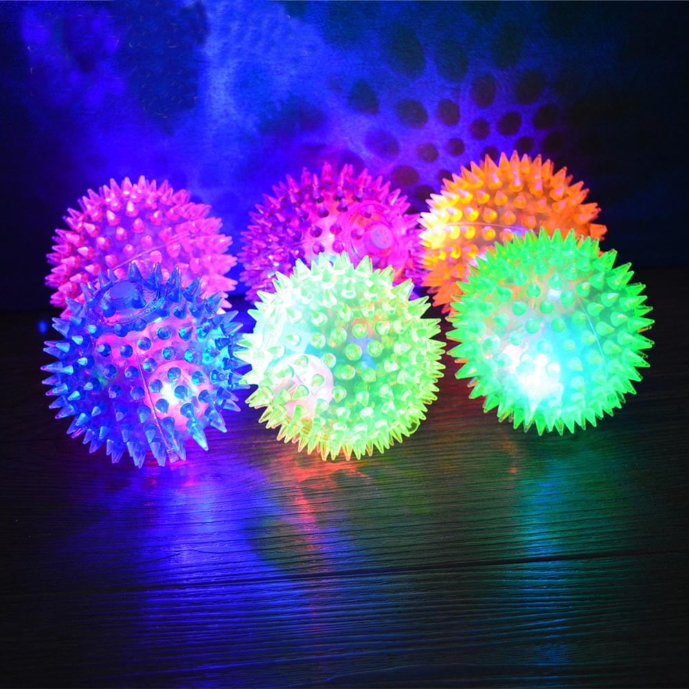 potrochi Light Up Squeaky Dog Balls, 7.5cm Glow in The Dark LED Rubber ...