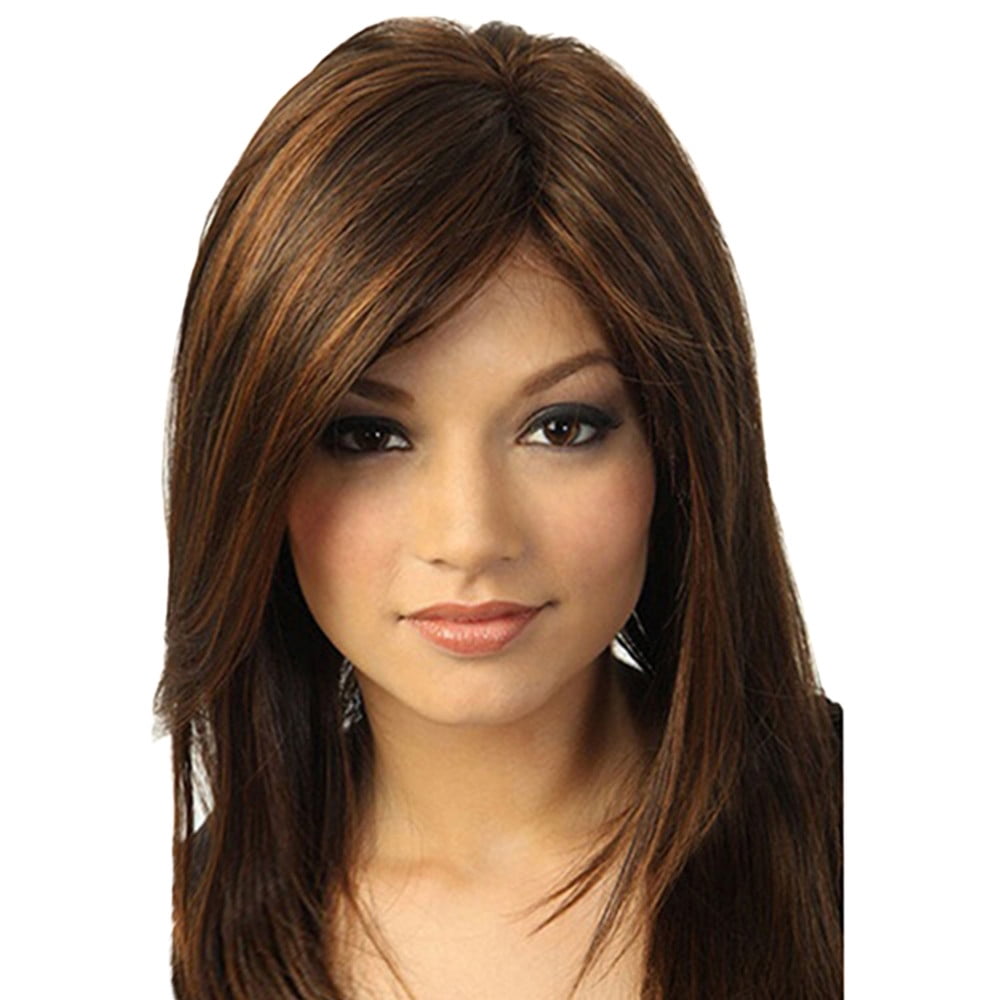 potrochi Long Layered Shoulder Length wig, Fashion Girl Natural Medium ...