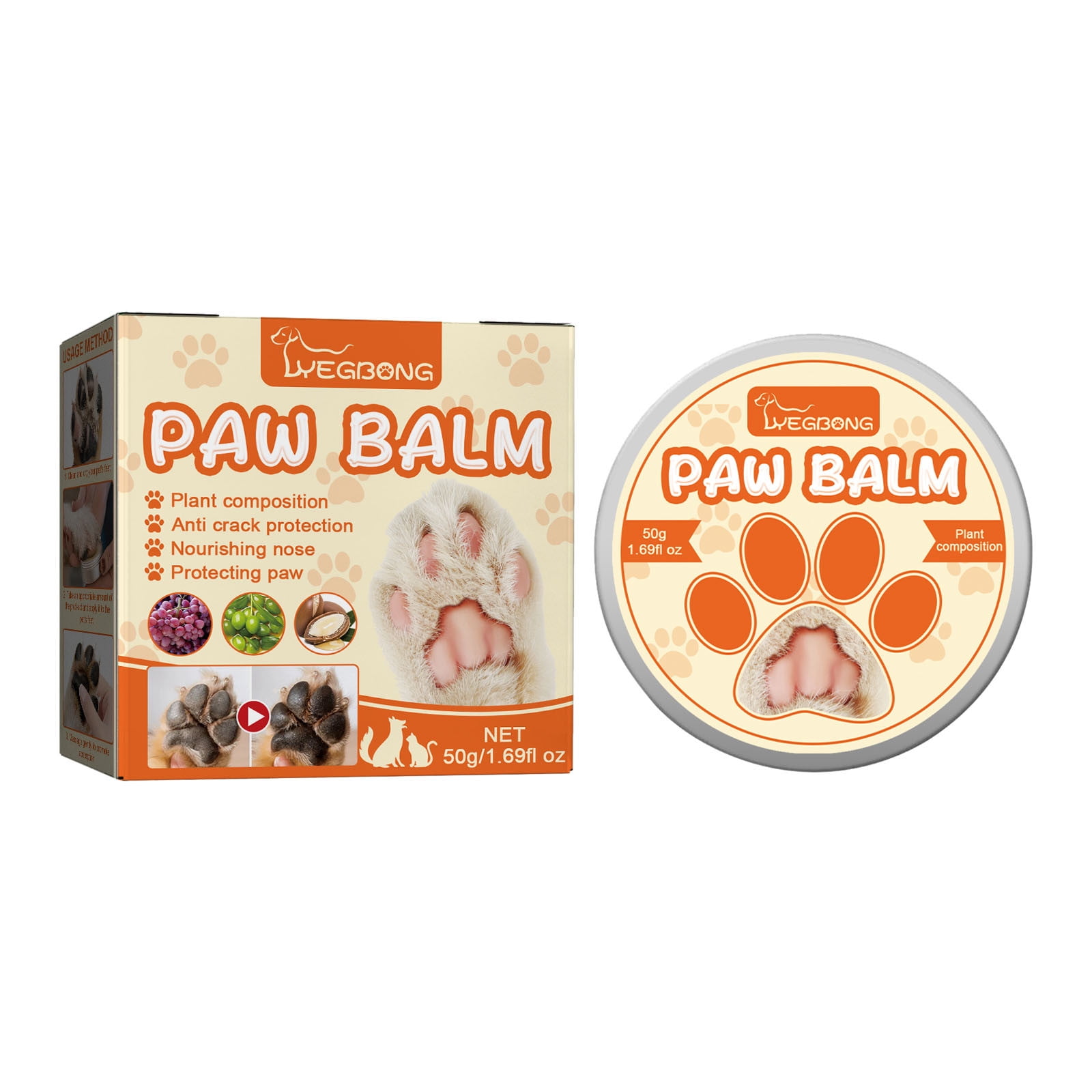 potrochi Natural Dog Paw Balm, Organic Lickable Moisturizing Cream, Dog ...