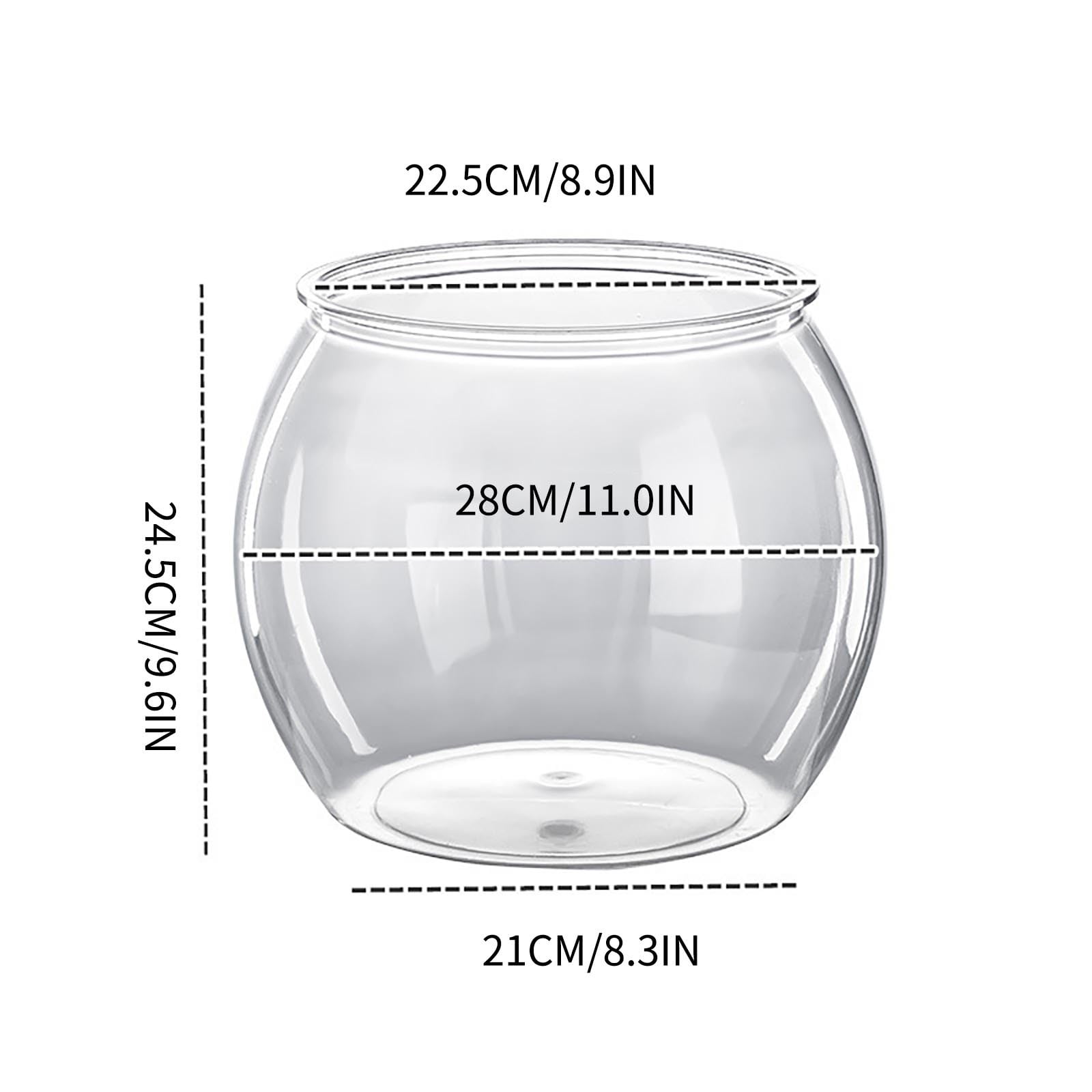 potrochi Plastic Aquarium Betta Fish Tank, Clear Fishbowl Goldfish Bowl ...