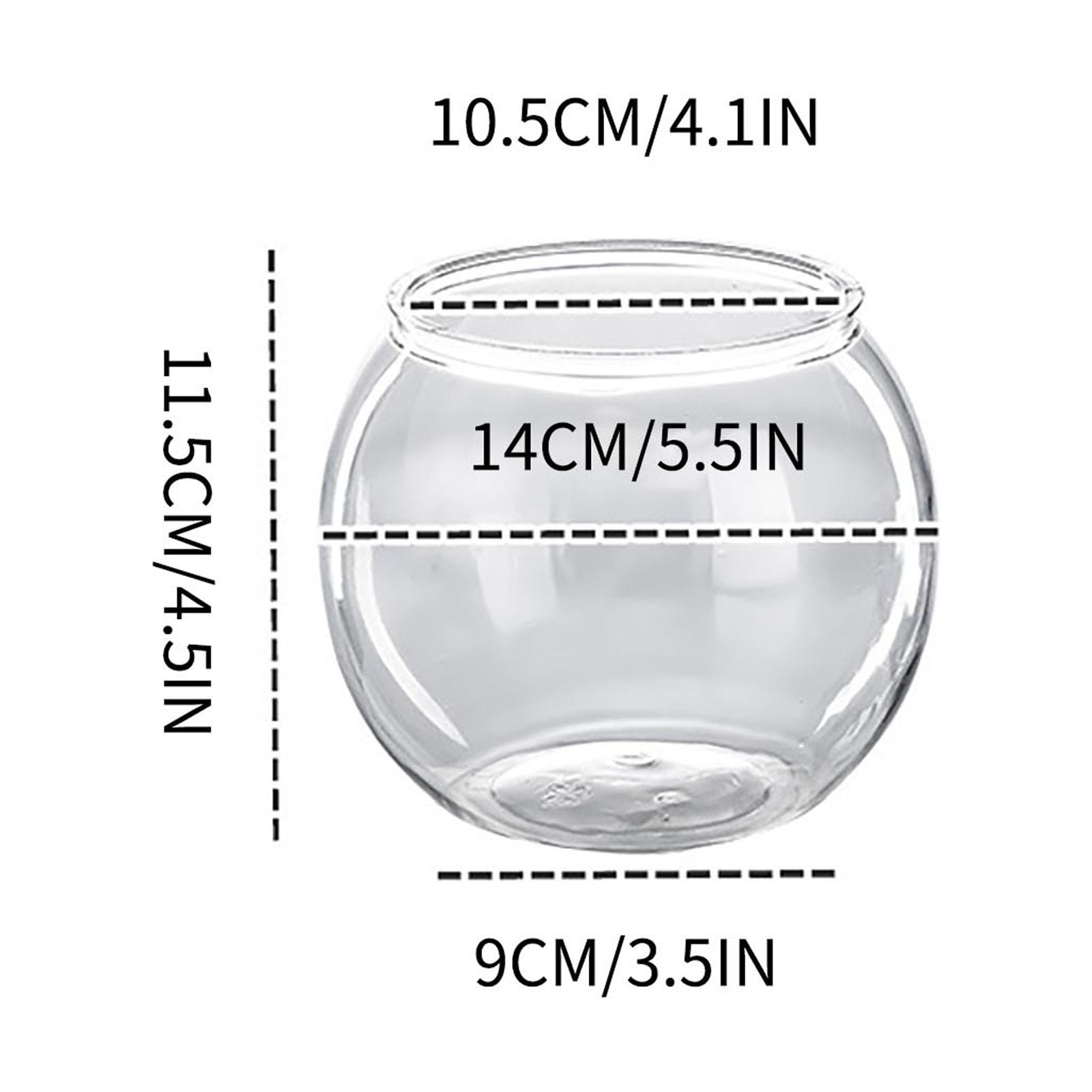 potrochi Plastic Aquarium Betta Fish Tank, Clear Fishbowl Goldfish Bowl ...