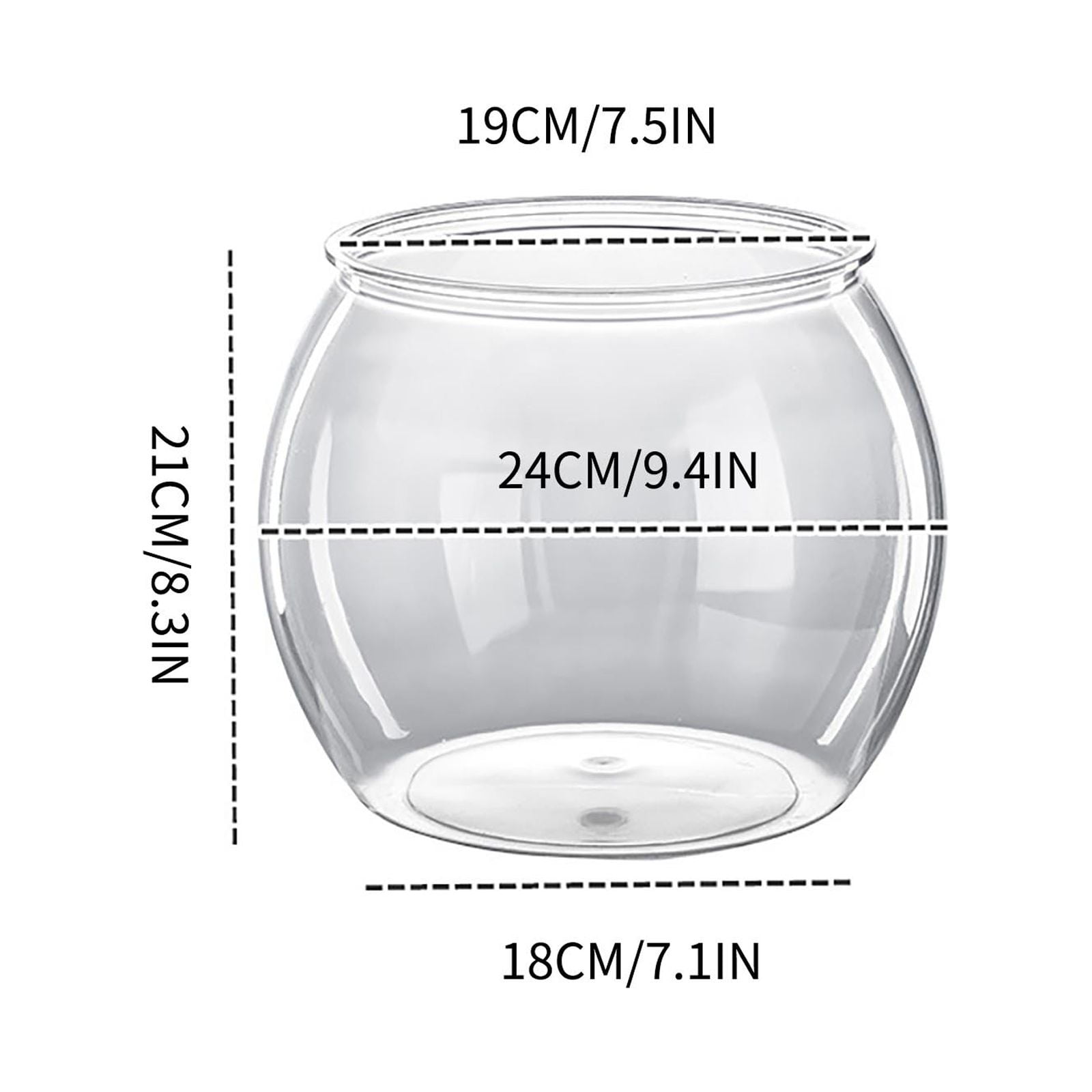 potrochi Plastic Aquarium Betta Fish Tank, Clear Fishbowl Goldfish Bowl ...