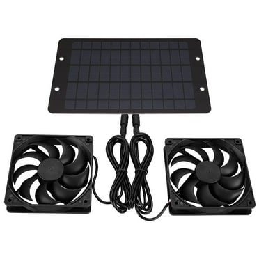 LASIEYO Dual Solar Panel Fan Kit, Portable Solar Exhaust Fan Waterproof ...