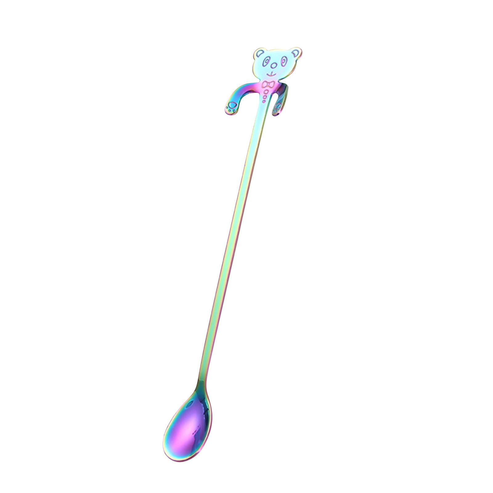 potrochi Stainless Steel Cute Mini Bear Spoon, Long Handle Ice Tea ...