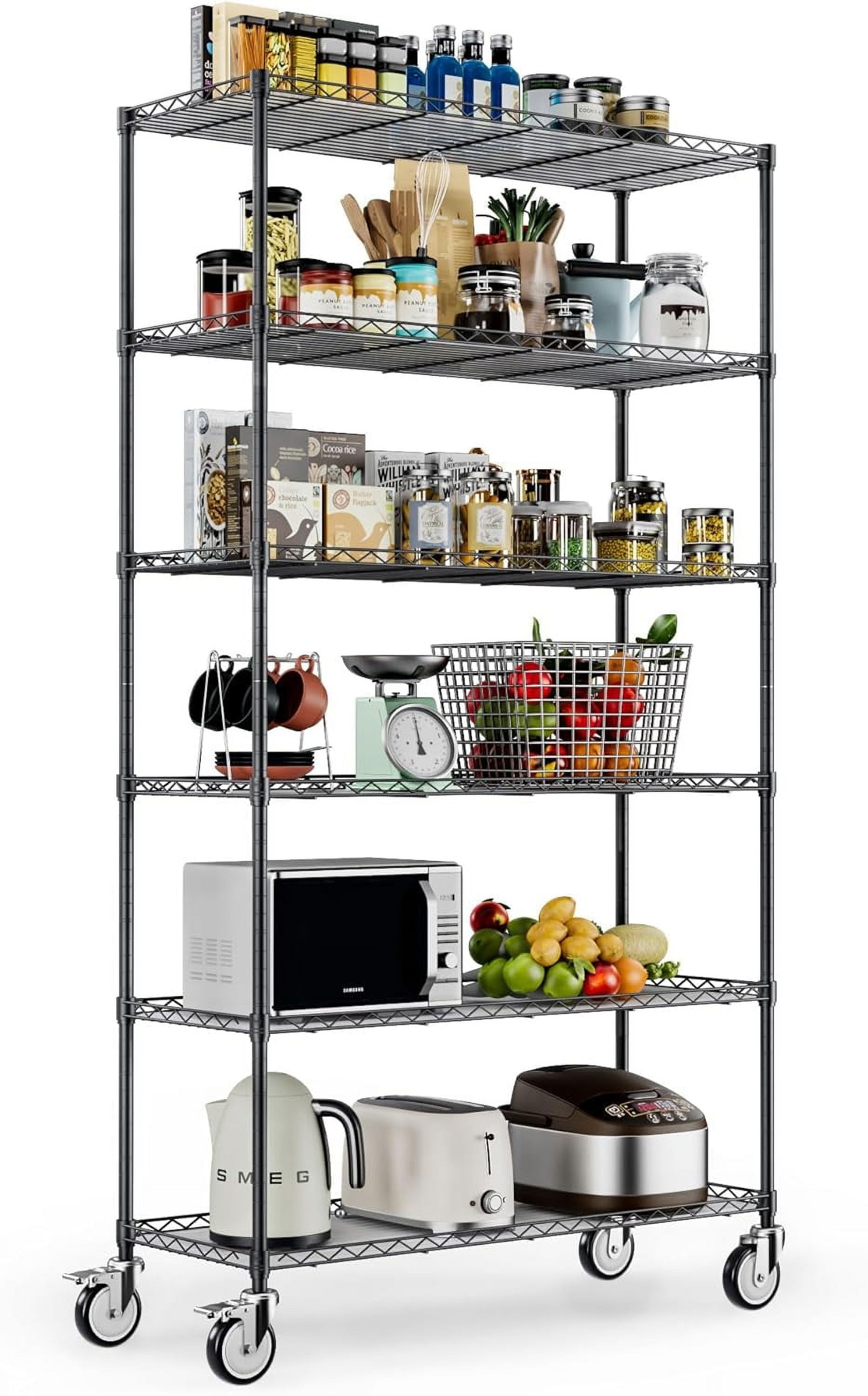 pouseayar Kitchen Shelf Units Storage Organizer, 6 Tier 2100LBS ...