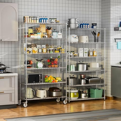 pouseayar Kitchen Shelf Units Storage Organizer, 6 Tier 2100LBS ...