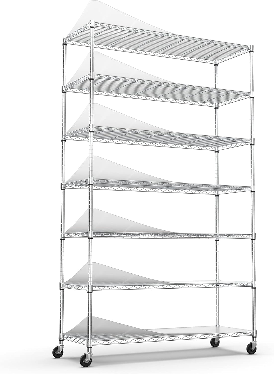pouseayar NSF Heavy-Duty 7-Tier Metal Shelving Unit - 2450 lbs Capacity ...