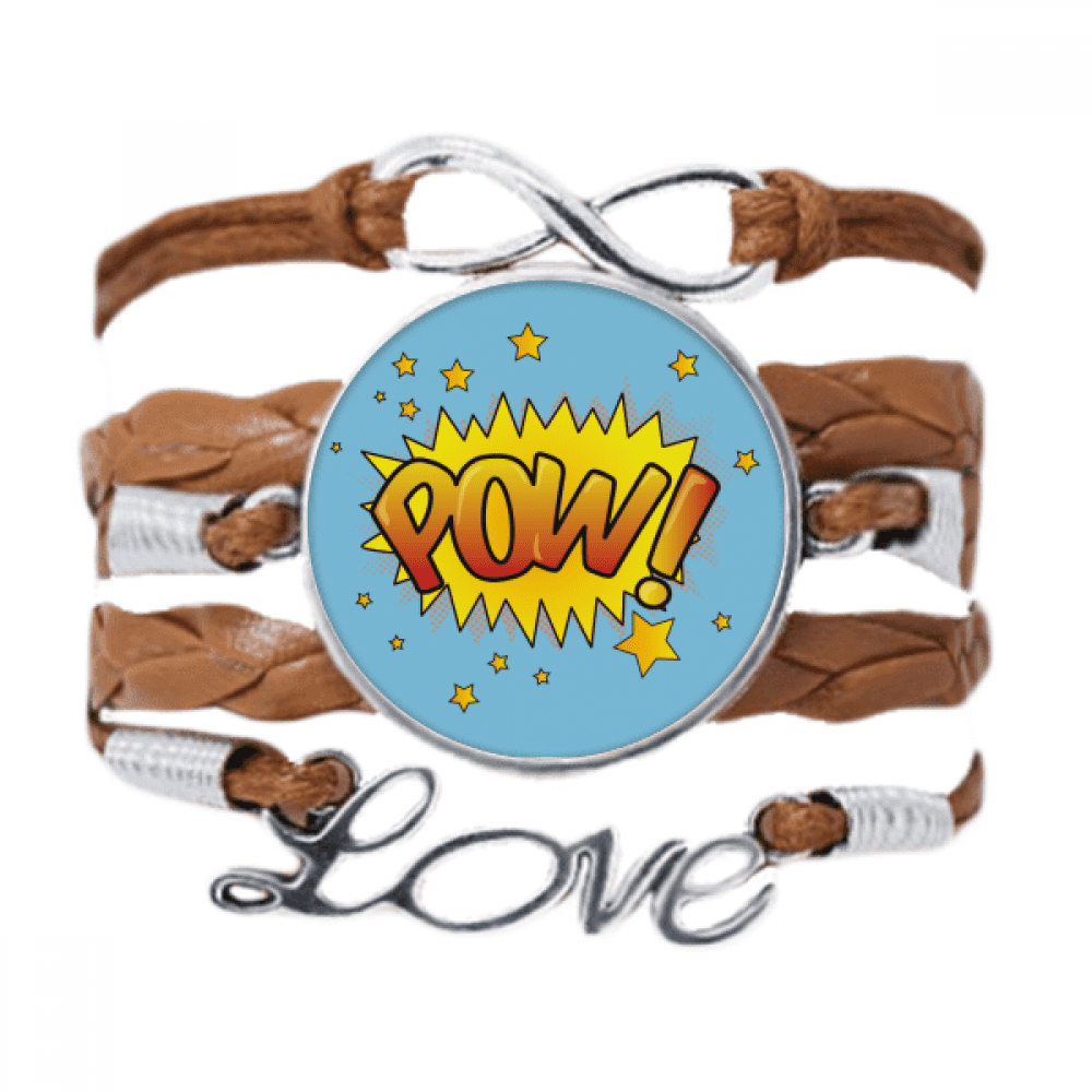 pow exclamation stars art deco fashion bracelet chain ornament ...