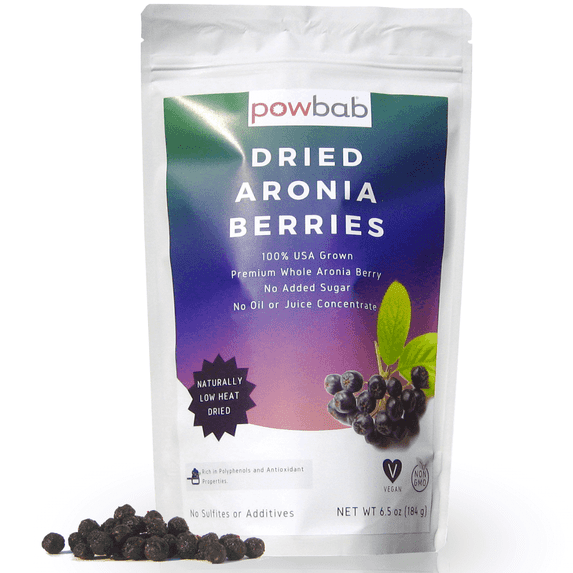 Powbab, Dried Aronia Berries, 6.5 oz, Organic USA Grown Antioxidant ...