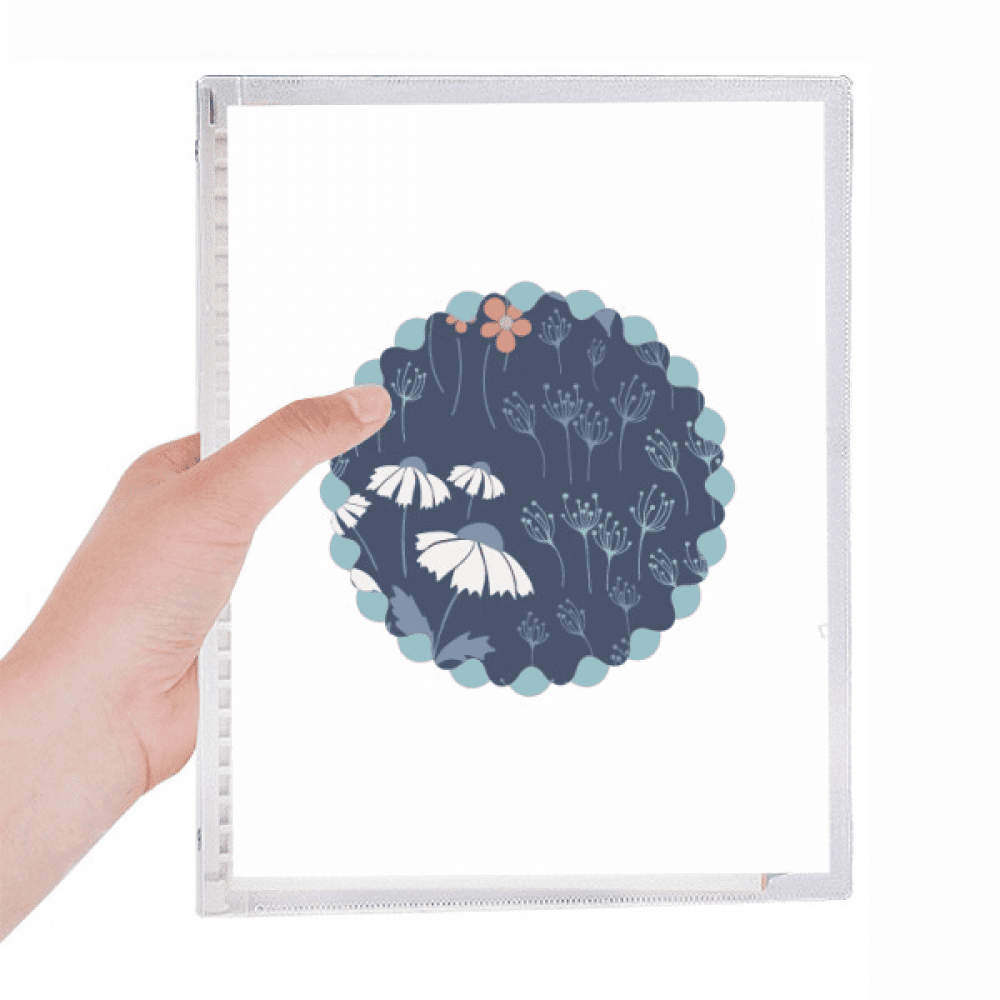 powder blue flower paint notebook loose diary refillable journal ...