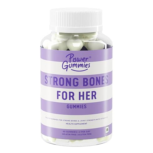 power gummies Strong Bones for Her-Vitamin D3 & Calcium with Strawberry ...