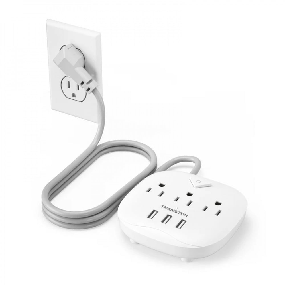 power strip with switch, 3power strip, 3 USB Ports, 3.3ft Extension ...