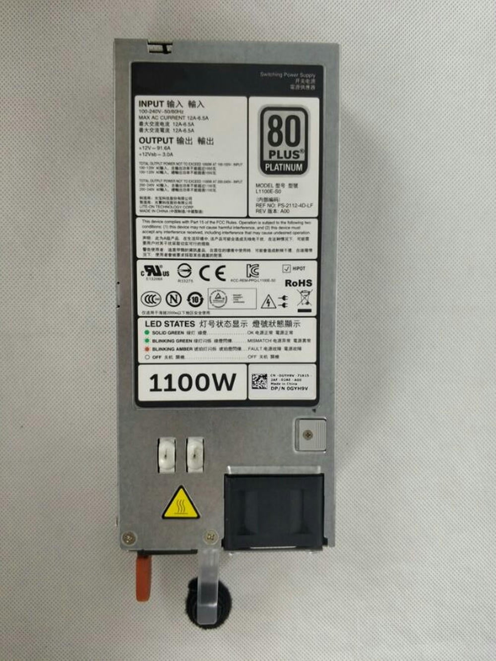 power supply ac adapter for R620 R720 R820 T620 1100W 0GYH9V 0GDPF3 ...