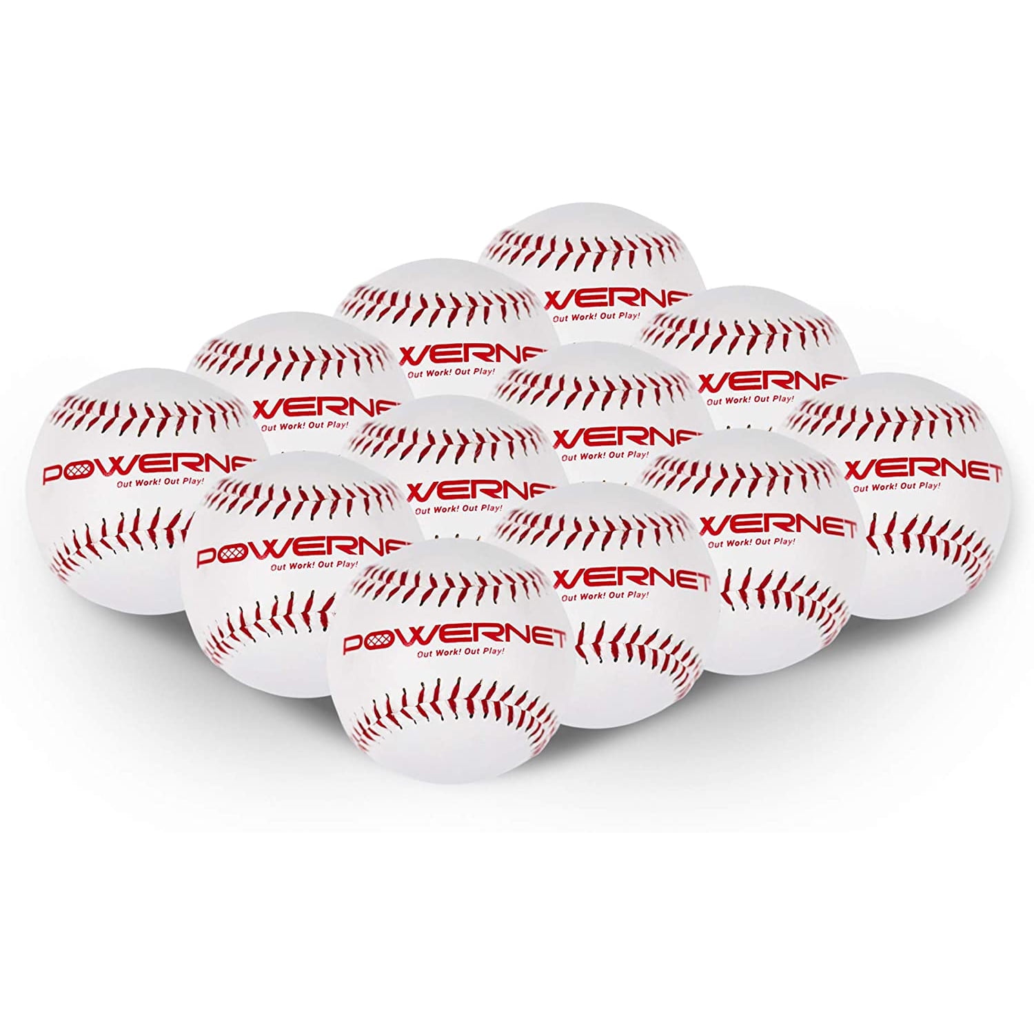 powerNet Practice Softballs | 12 PK Recreation Grade 12" Balls (White ...