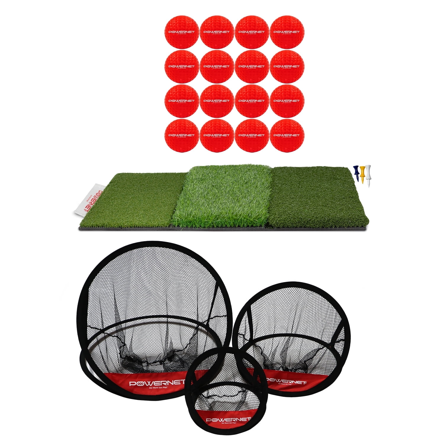 PowerNet Ultimate Chipping Bundle, 3 Golf Chipping Nets & 16 Practice ...