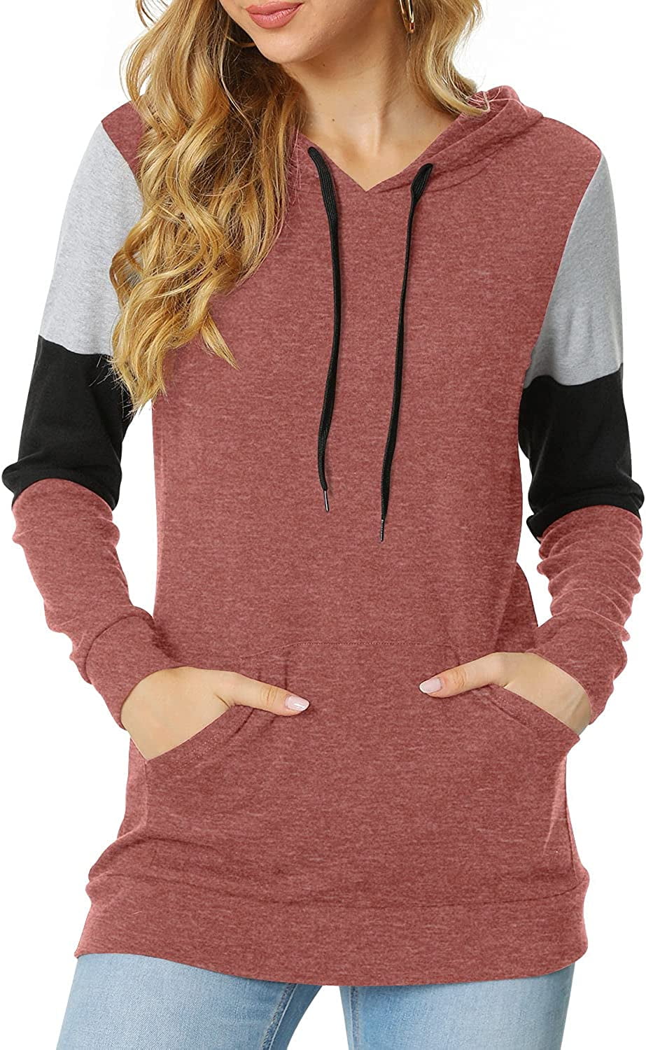 ppyoung Women's Casual Drawstring Pullover Long Sleeve Workout ...