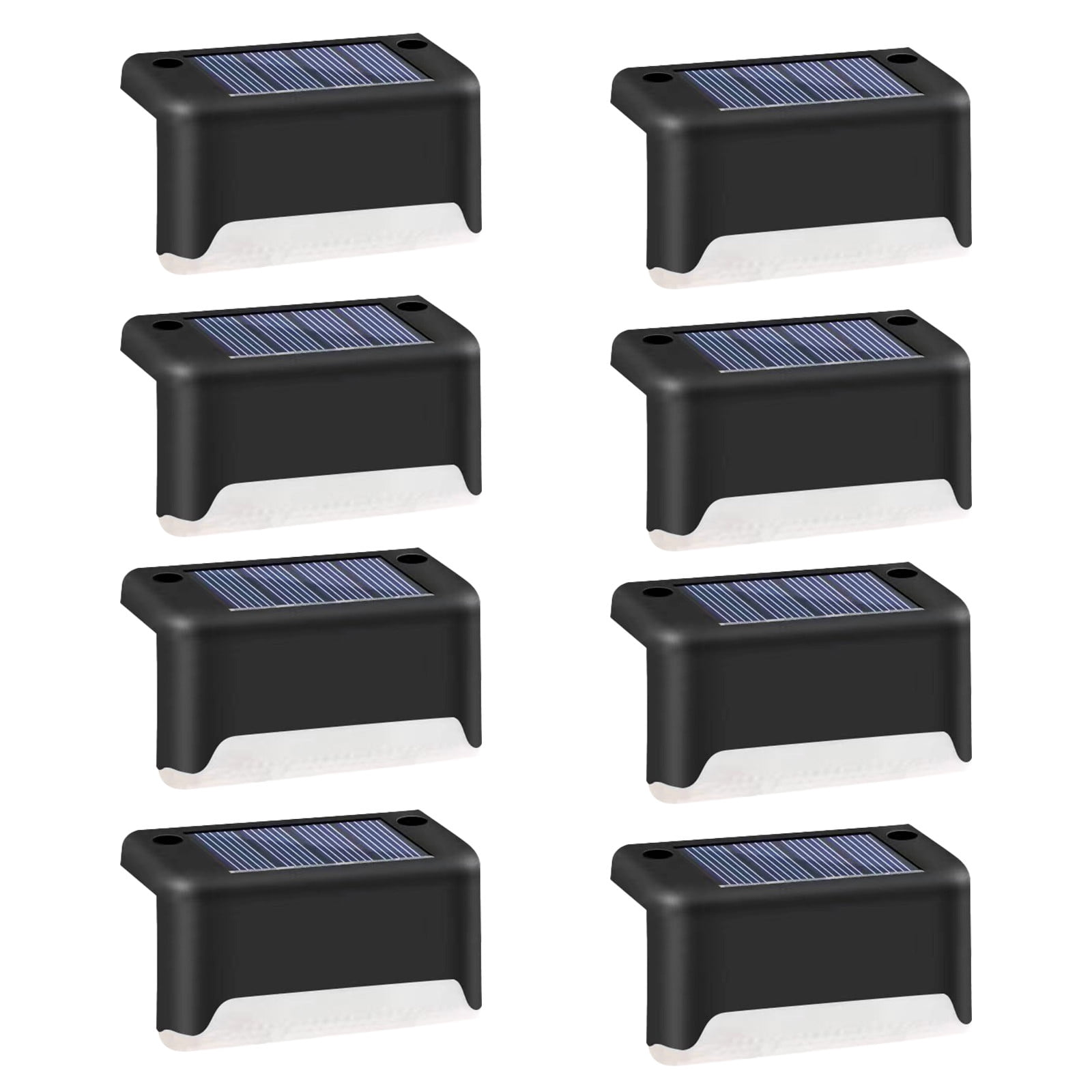 pqdouc 8 Packs Outdoor Solar LED Step Night Light Durable Wall Light ...