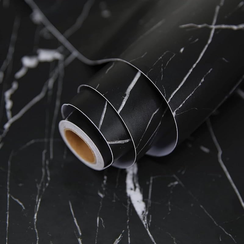 practicalWs Glossy Marble Contact Paper Granite White/Grey Kitchen ...