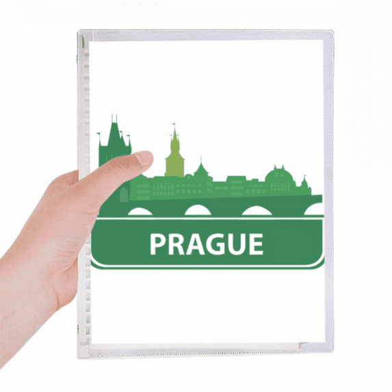 prague czech republic green landmark notebook loose diary refillable ...