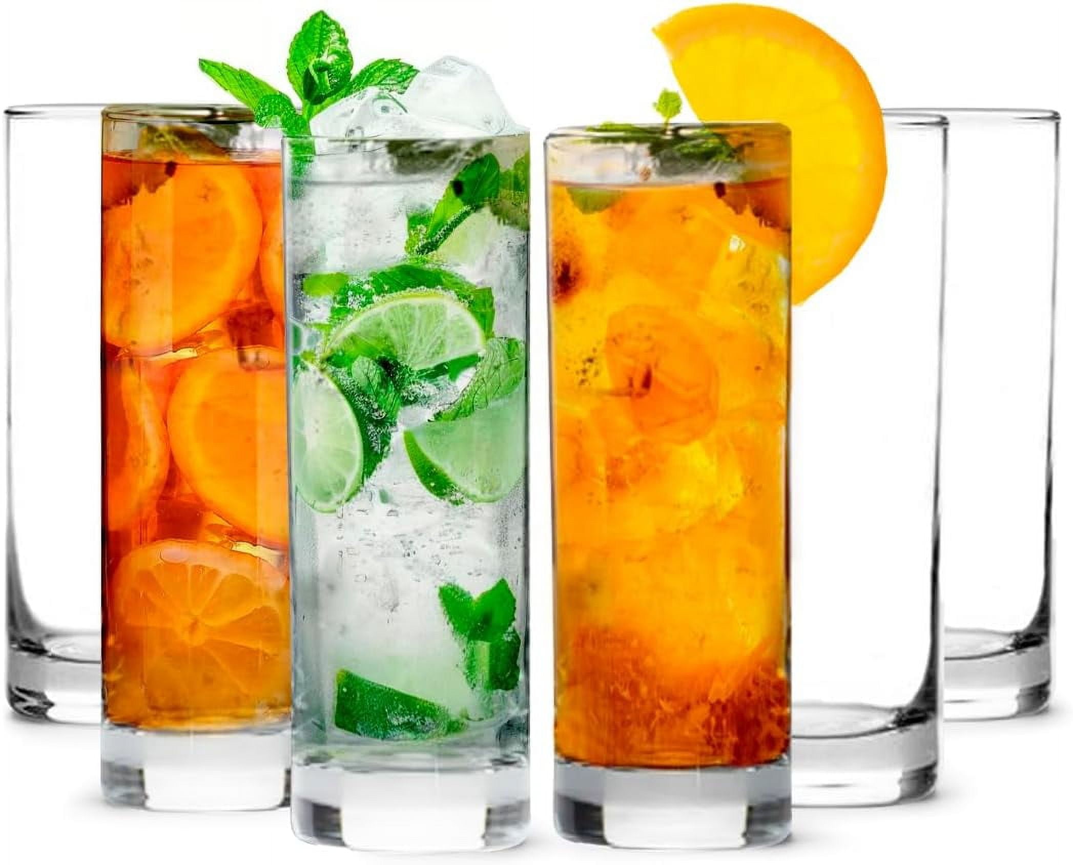 Premium Highball Glass Set Elegant Tom Collins Glasses Set of 6-12oz ...