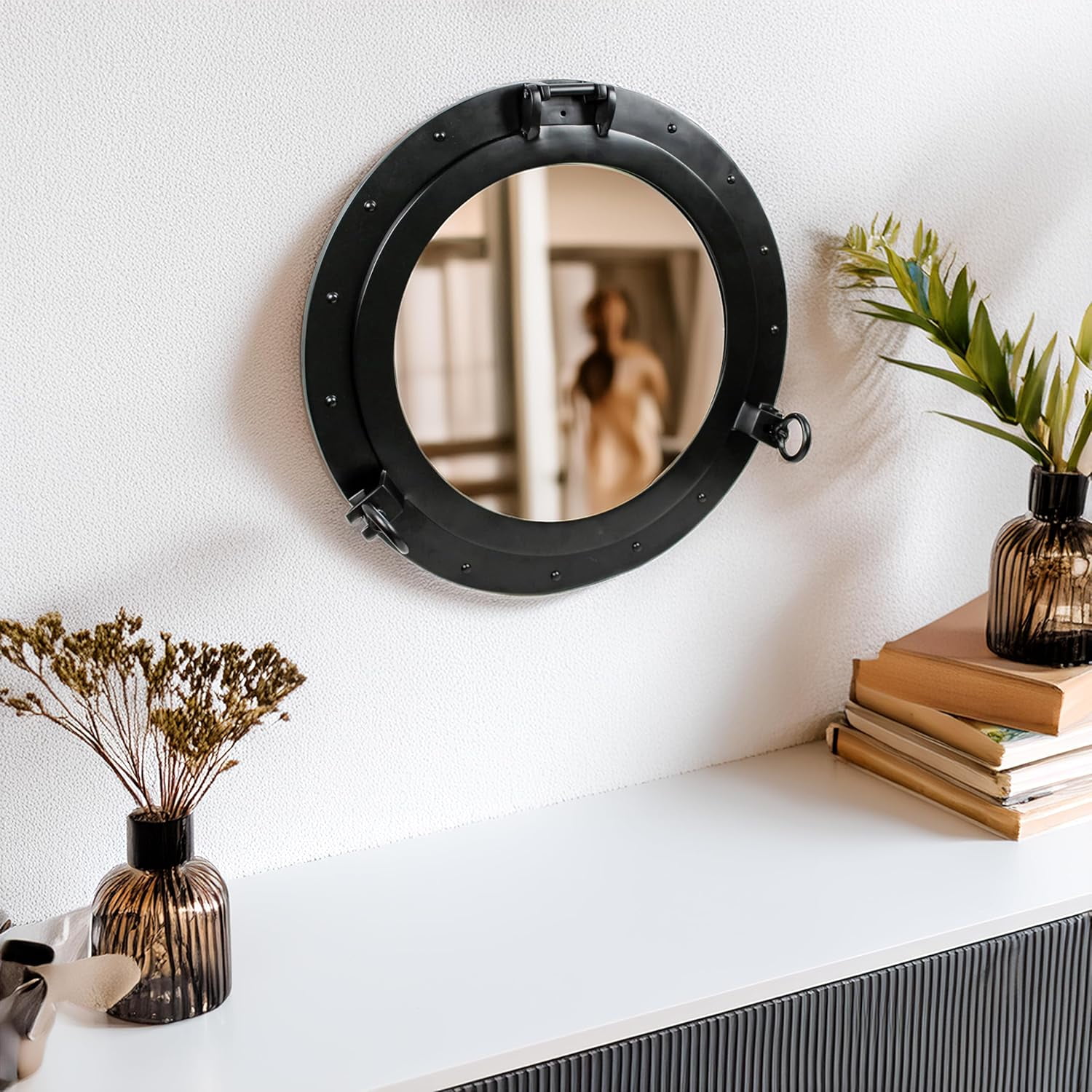 **premium matte black nautical porthole wall mounted mirrors | maritime ...
