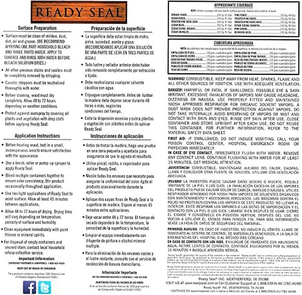 prepare Seal Exterior Stain and Sealer-1 Gallon can (Natural Cedar 112 ...