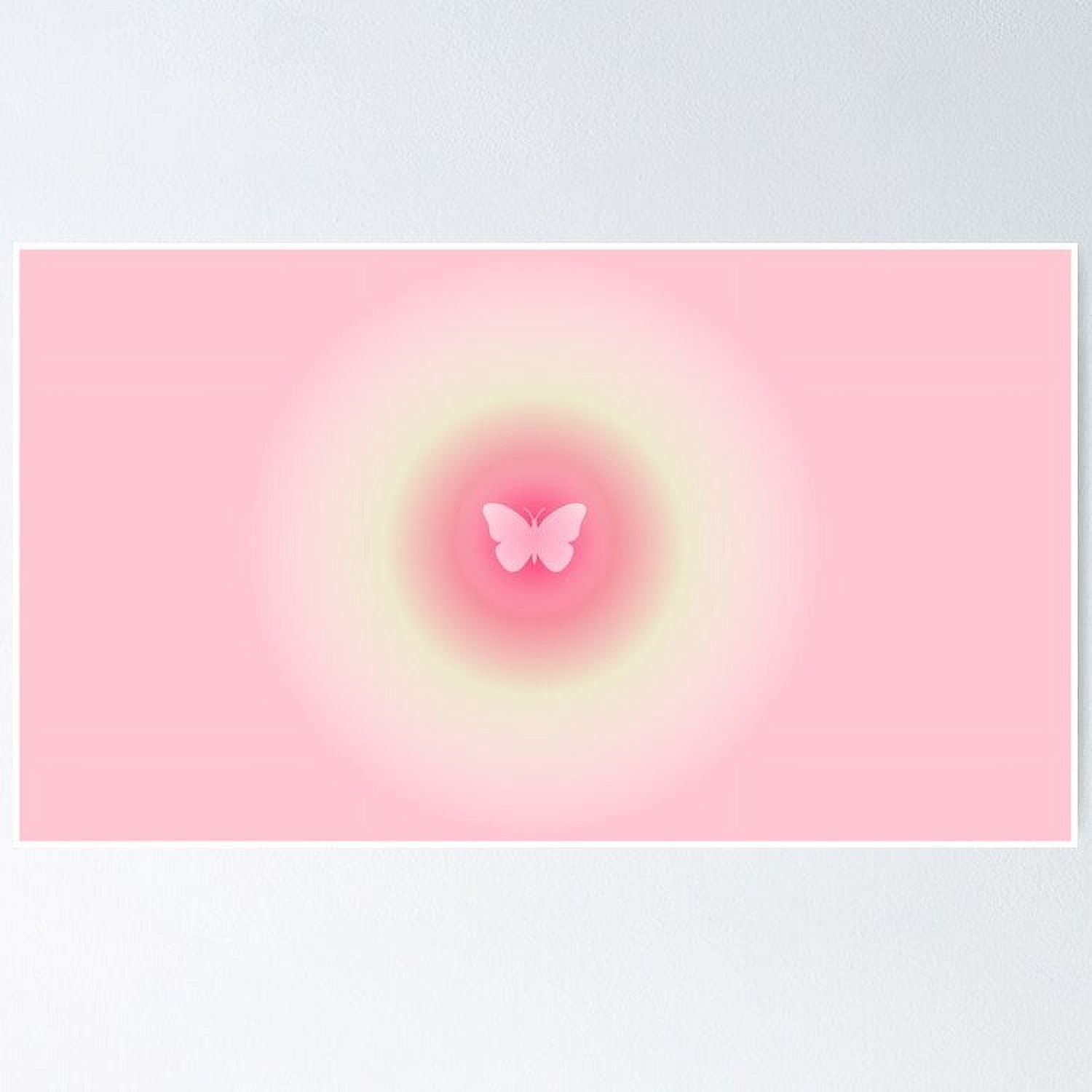 preppy landscape pink UNFRAMED Poster/sticker UNFRAMED Poster, 8x12 ...