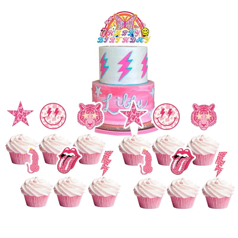 preppy party decorations Cake Topper CupcakeS Set Birthday Party ...