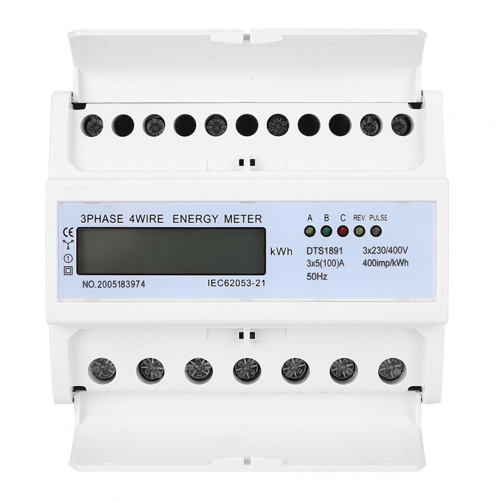 price crash Rail Energy Meter 3Phase 4Wire 7P LCD Down‑in Down‑out ...