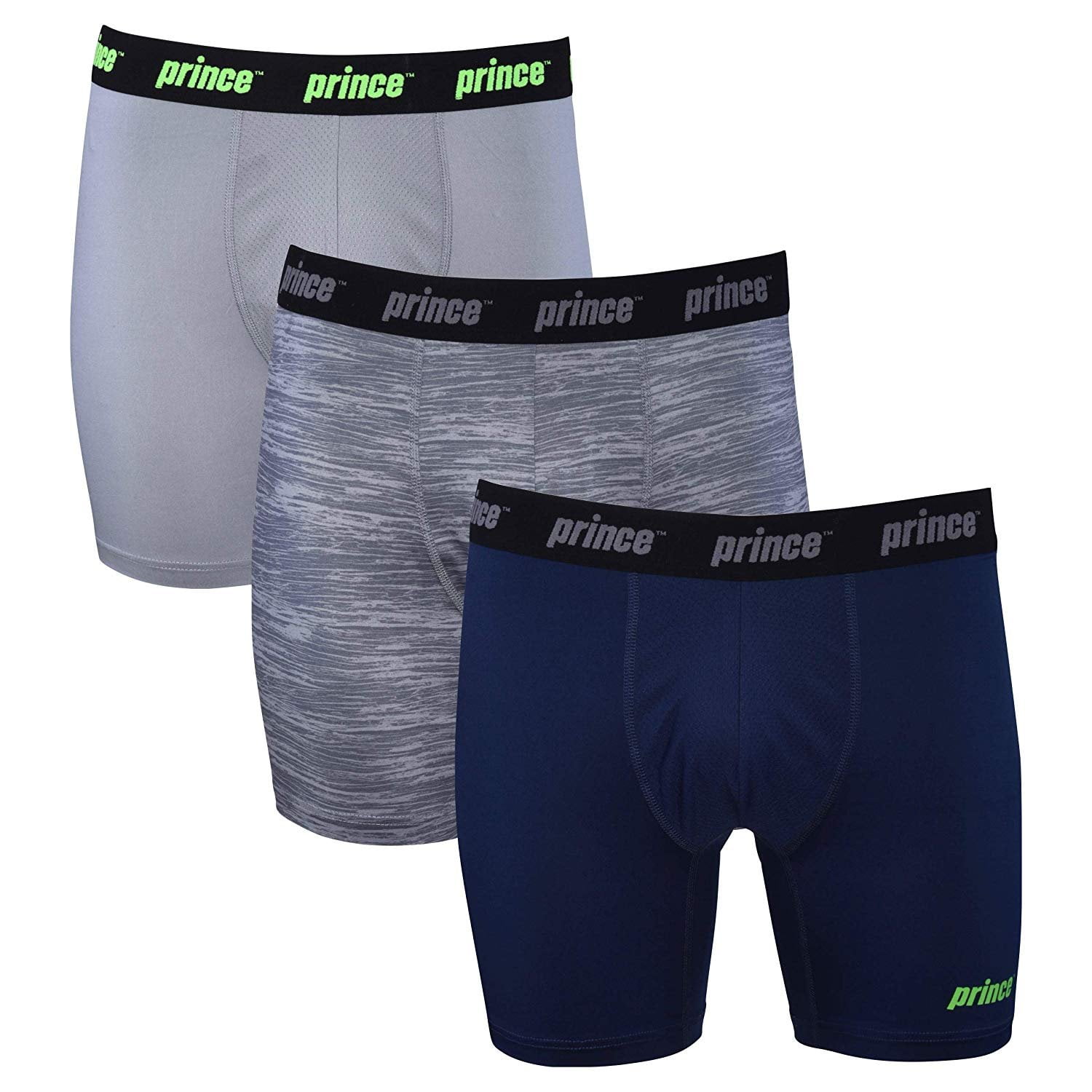 prince Mens Performance Boxer Briefs - 3-Pack Performance Fit Stretch ...