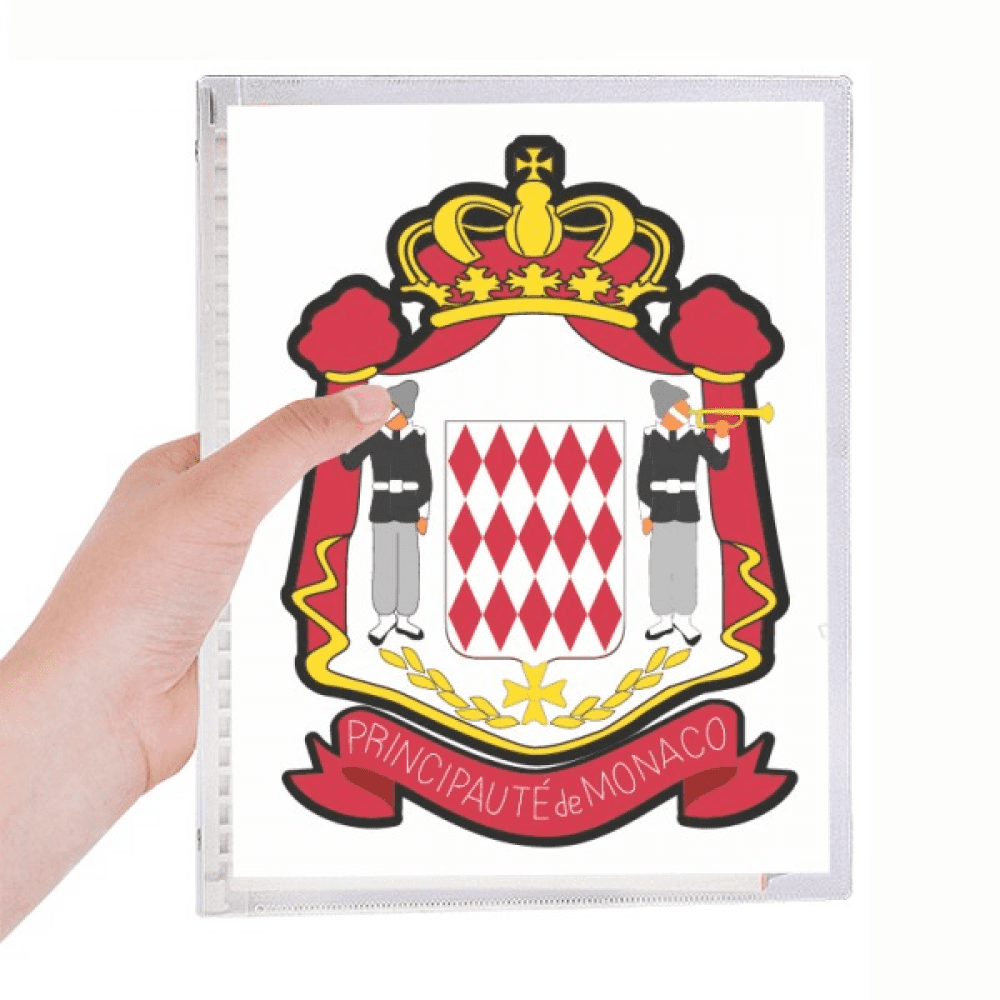 principality of monaco national emblem notebook loose diary refillable ...