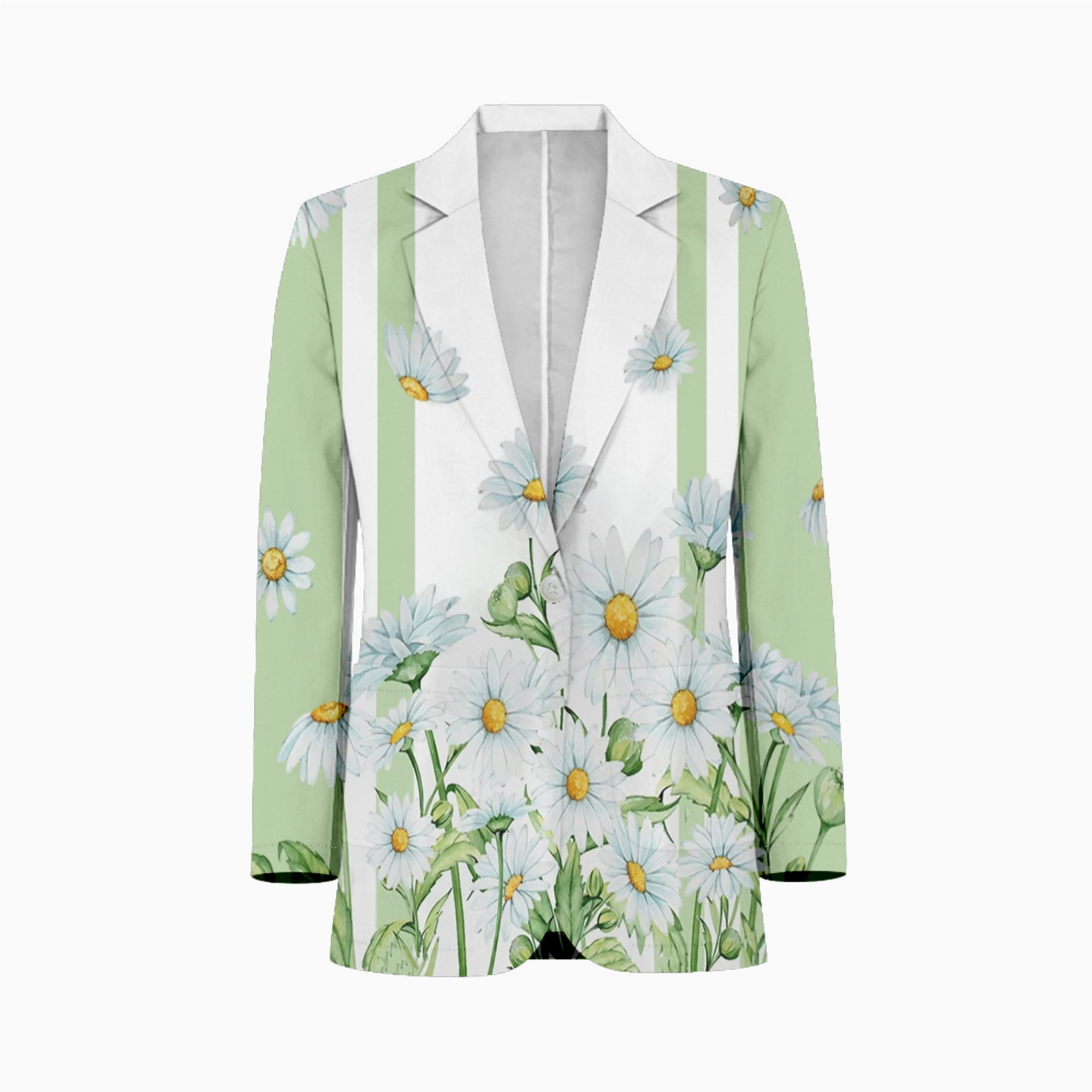 pring Flower Watercolor Daisy Mens Suits Shawl Collar Slim Fit Suit ...