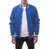 pro club men's varsity fleece baseball jacket, 7x-large, red/red ...