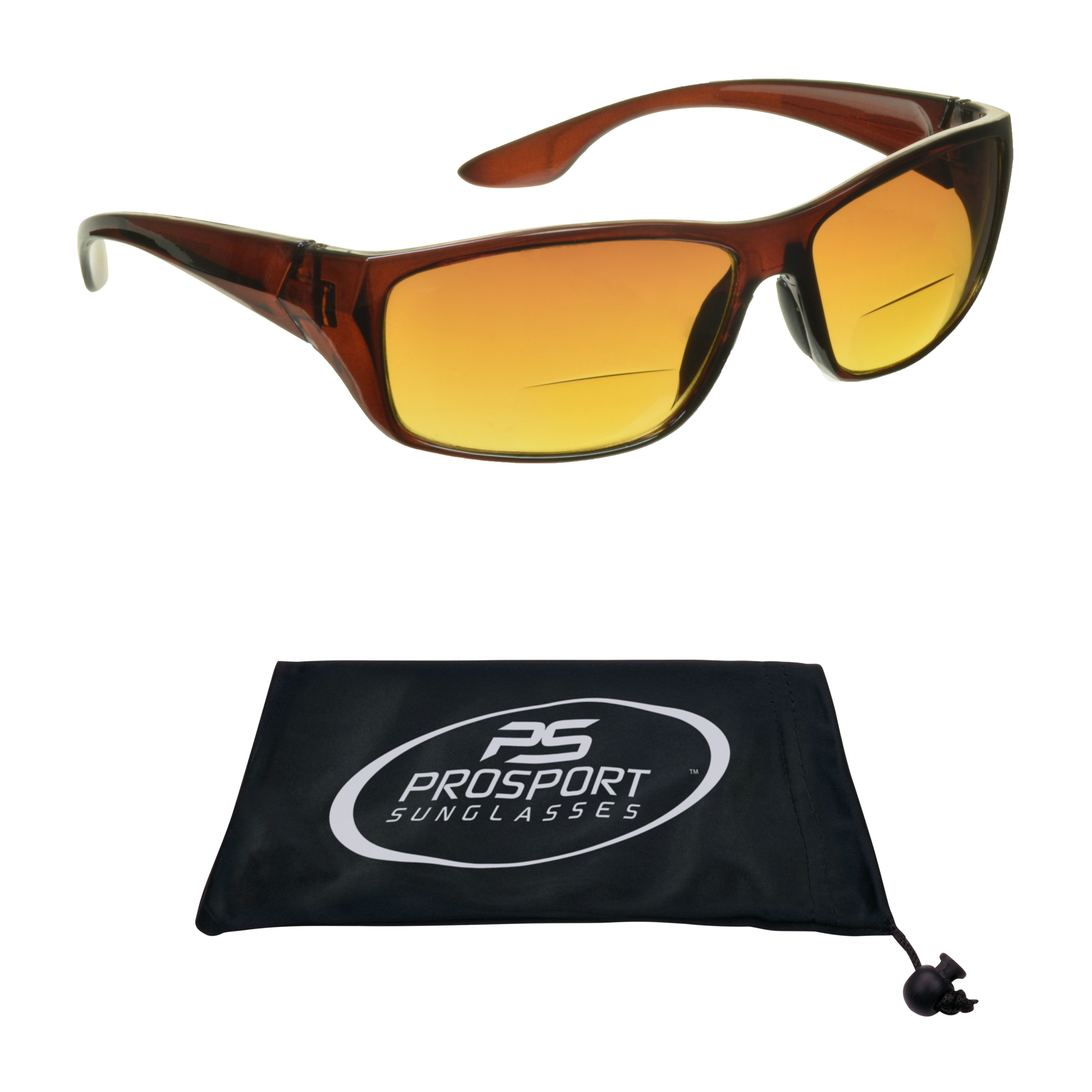 proSPORT Bifocal Sunglass Reader Blue Blocker Reading HD Brown Frame ...