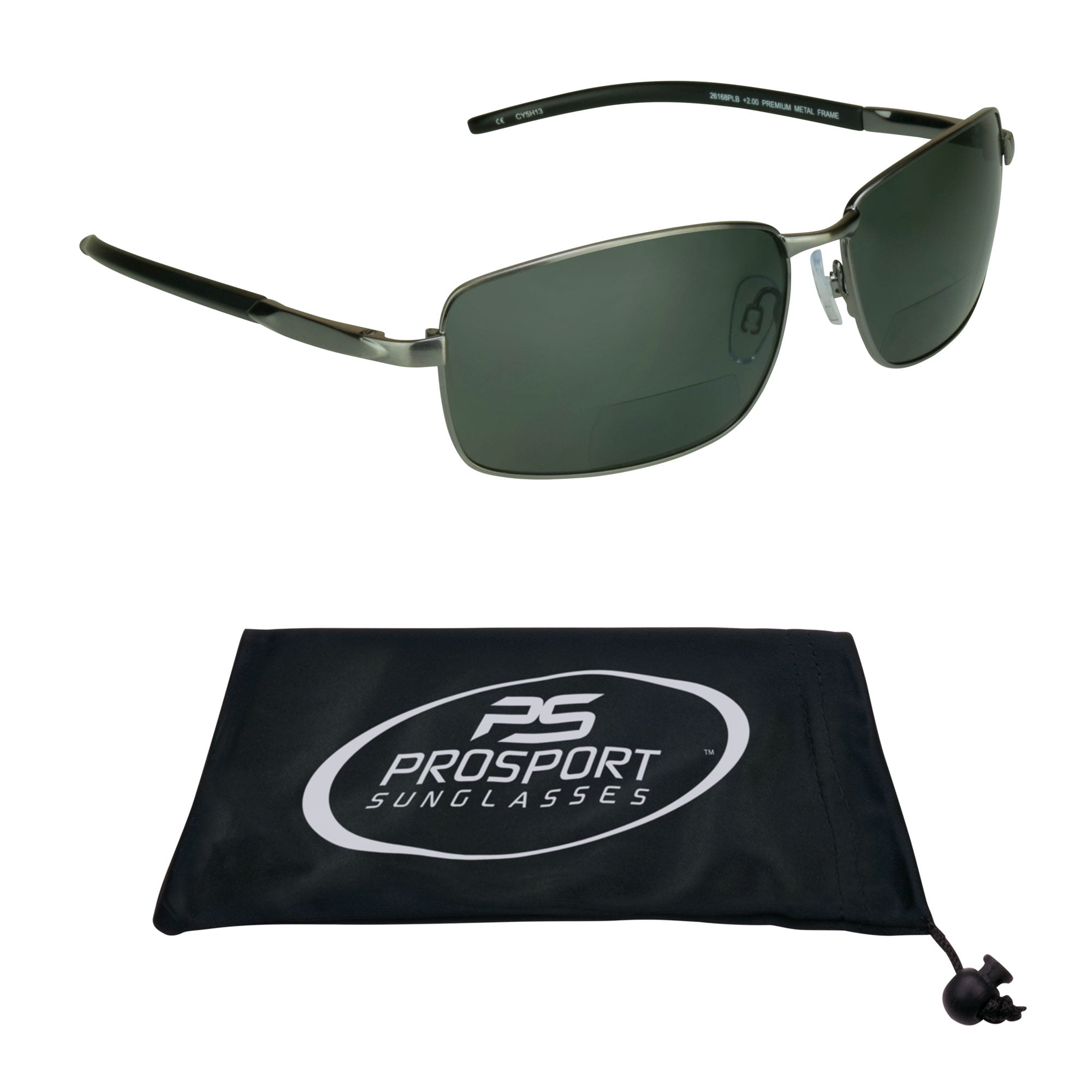 proSPORT Polarized Bifocal Sunglass Reader Aviator Anti-Glare Grey Men ...